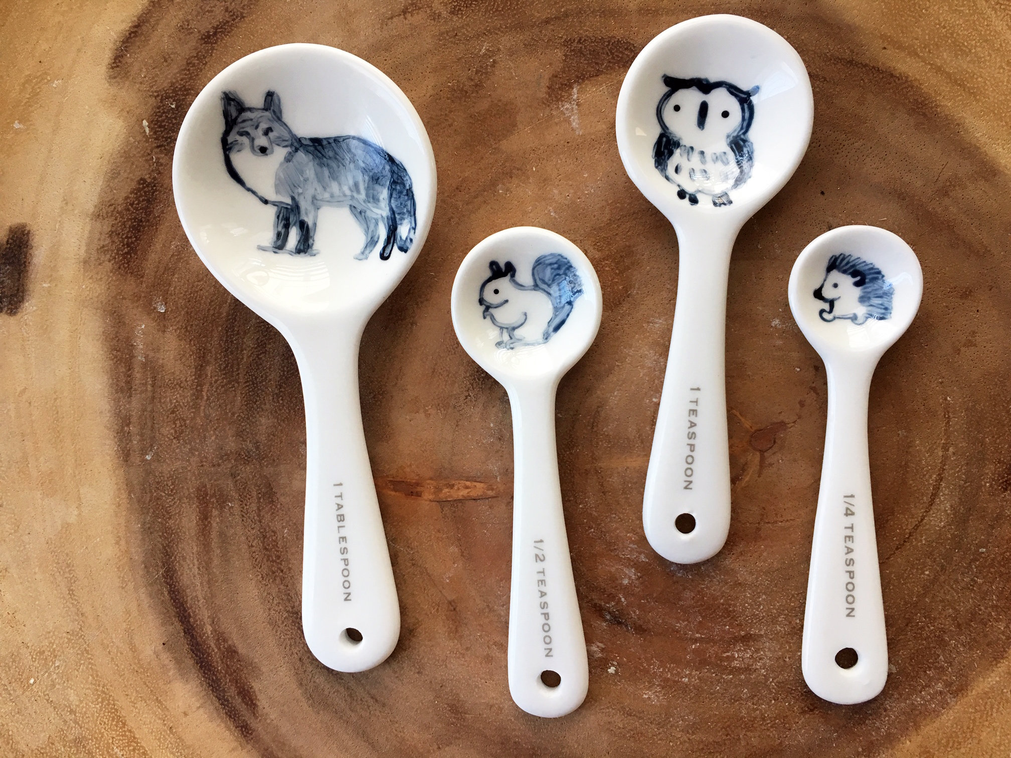 Forest Animal Ceramic Measuring Spoons - Etsy