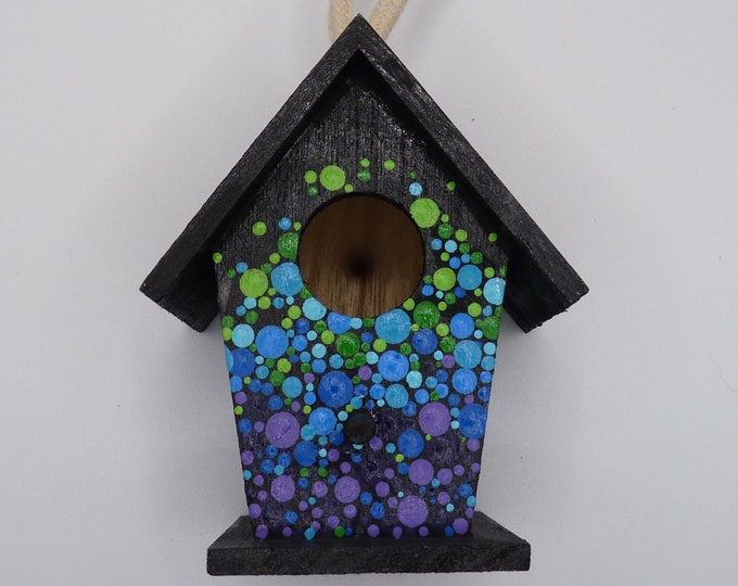 Dot Art Mini Bird House Acrylic Paints on Wood - Etsy