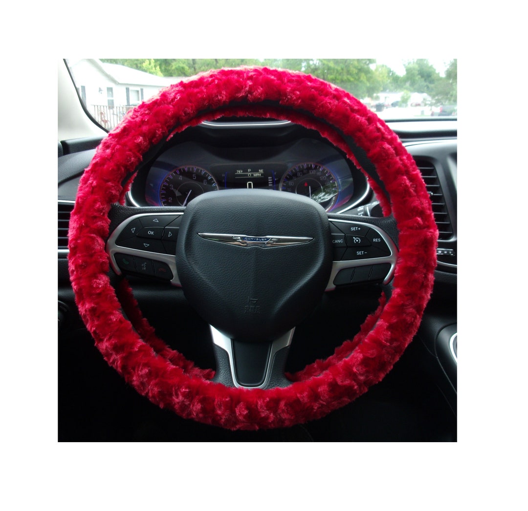 Made in USA Minky Fuzzy Soft Red Rosebud Swirls Steering Wheel Cover - Etsy