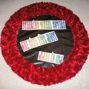 Made in USA Minky Fuzzy Soft Red Rosebud Swirls Steering Wheel Cover - Etsy