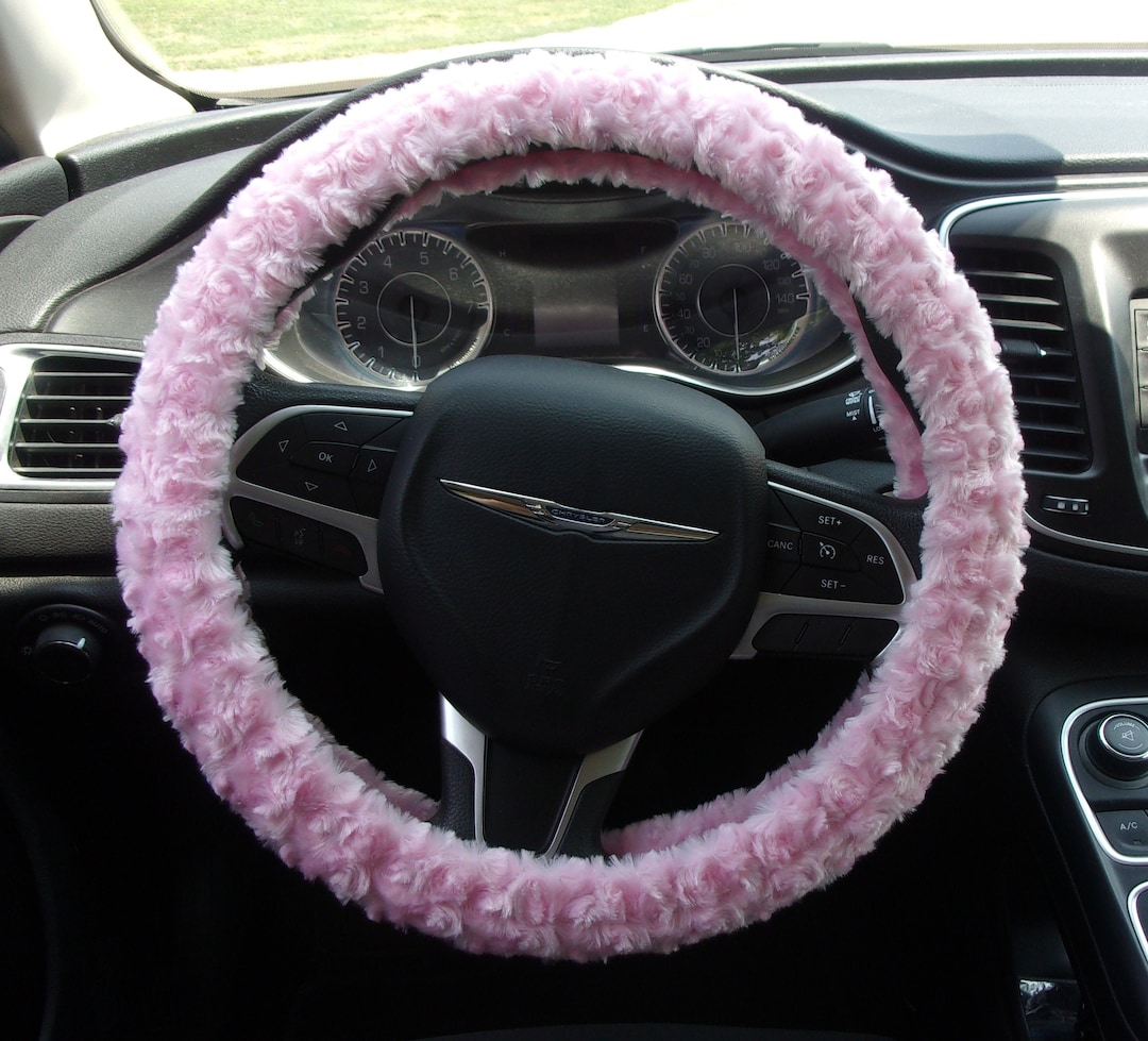Pink Fuzzy Steering Wheel Cover