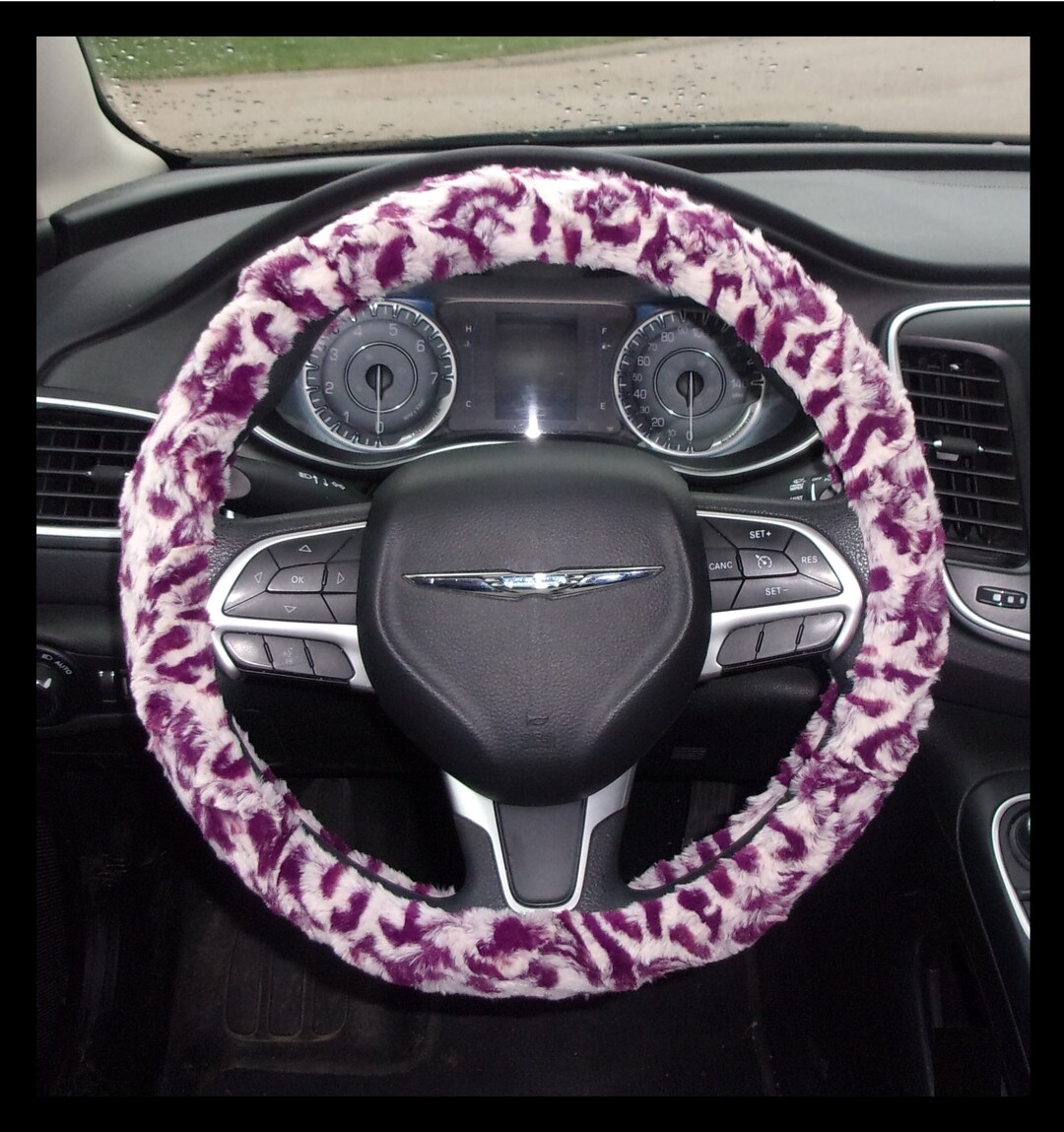 Made in USA Luxe Cuddle Bobcat Plumwine Minky Fuzzy Furry Soft Steering ...