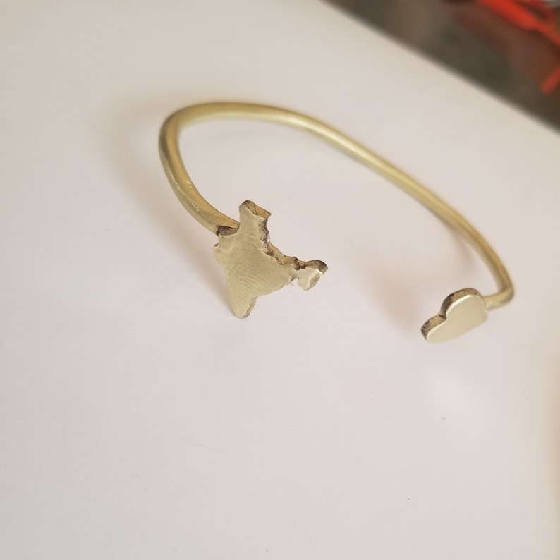 Love India Recycled Brass CUSTOM State or Country Open Bangle - Etsy