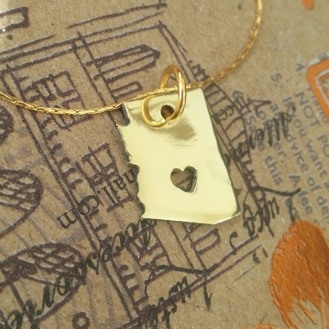 Gold Arizona Custom State Necklace Map Jewelry Love Arizona - Etsy