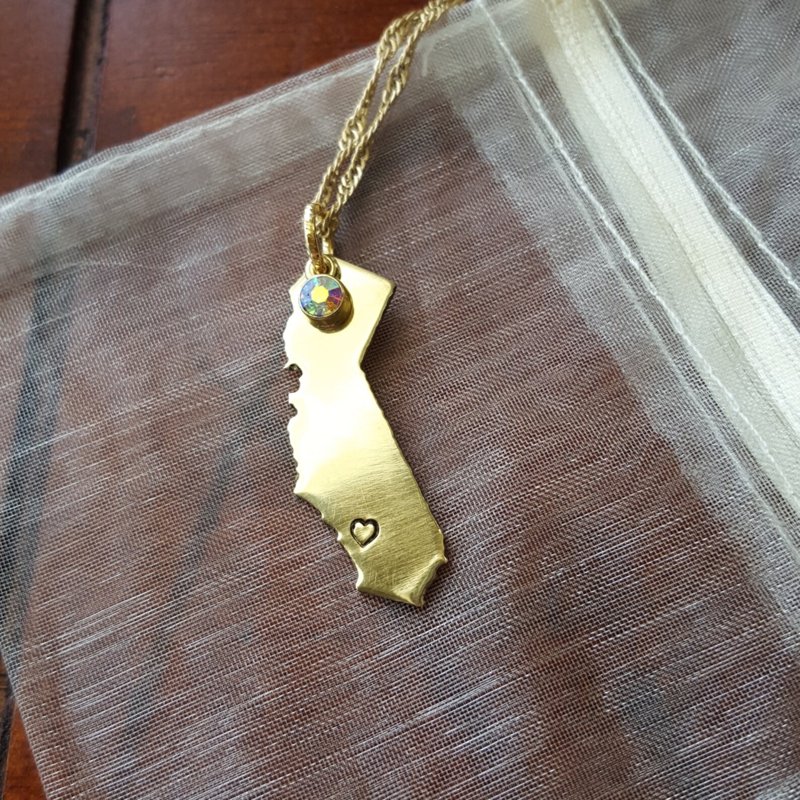 Copper California Love Recycled Mixed Metal Necklace Custom State ...