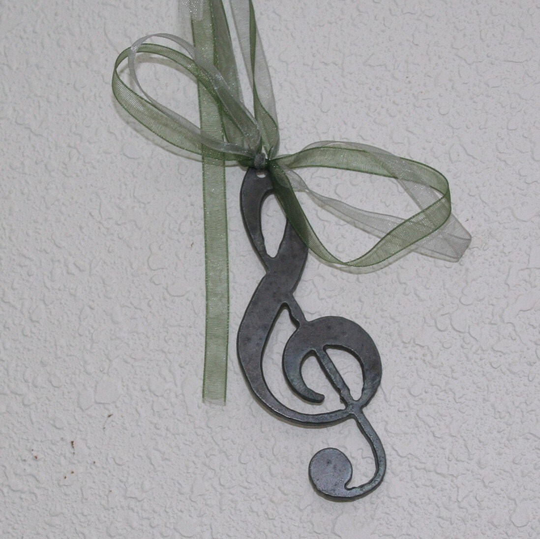 Treble Clef Recycled Steel Ornament Charm Decoration Music | Etsy