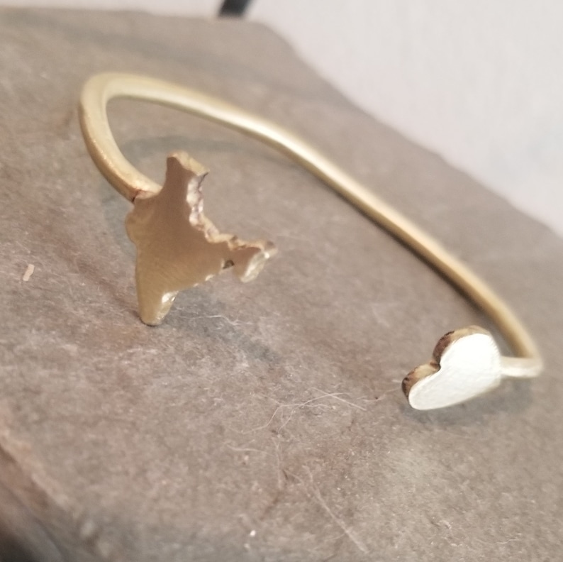 Love India Recycled Brass CUSTOM State or Country Open Bangle - Etsy