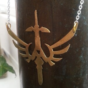 Legend of Zelda Heroes Crest Hyrule Symbol Triforce Necklace Gold or ...