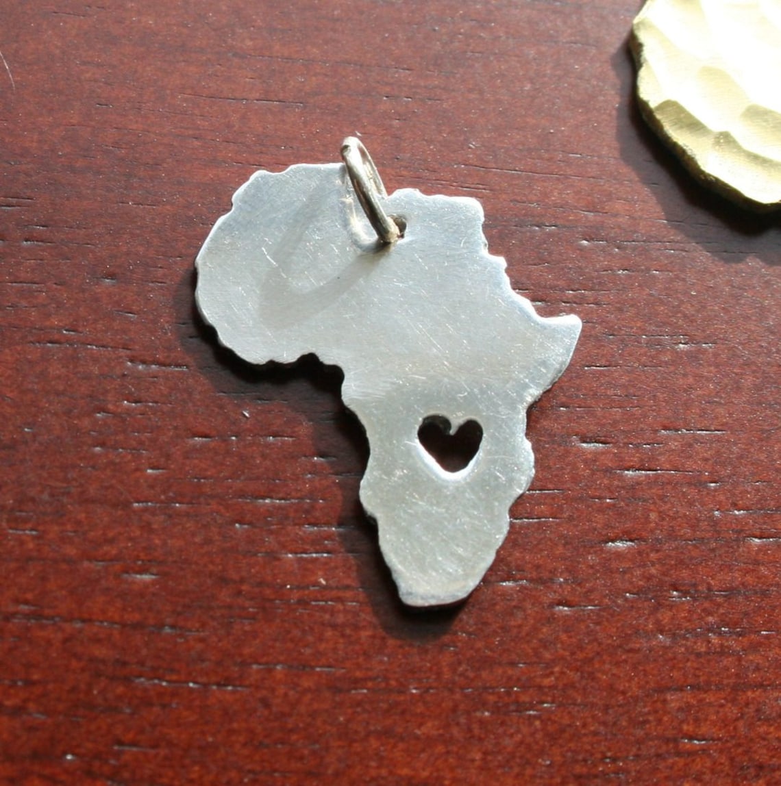 Love for Africa Silver Heart Cut Out Necklace - Etsy