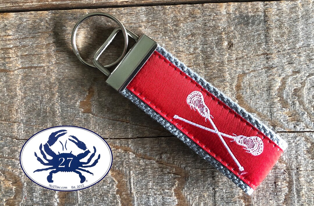 Lacrosse Key Fob/ Preppy Key Chain / Party Theme Key Fob / Lacrosse ...