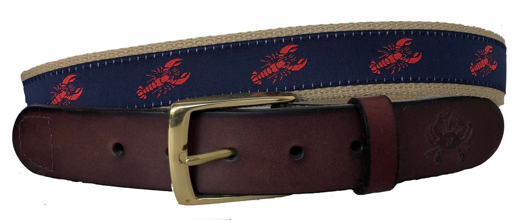 Lobster Nautical Belt / Leather Belt / Canvas Belt / Preppy Webbing ...
