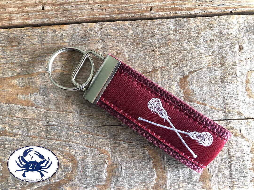 Lacrosse Key Fob/ Preppy Key Chain / Party Theme Key Fob / Lacrosse ...