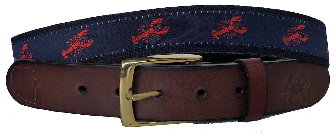 Lobster Nautical Belt / Leather Belt / Canvas Belt / Preppy Webbing ...