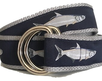 Signature Series: Bluefish School Ribbon D-Ring Belt | Etsy