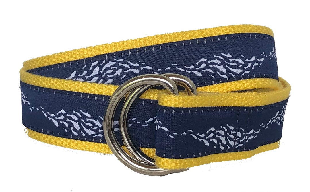 Nautical Fish Belt/ Leather Belt / Canvas Belt/preppy Webbing Belt for ...
