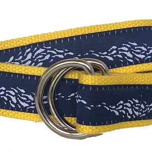 Nautical Fish Belt/ Leather Belt / Canvas Belt/preppy Webbing Belt for ...