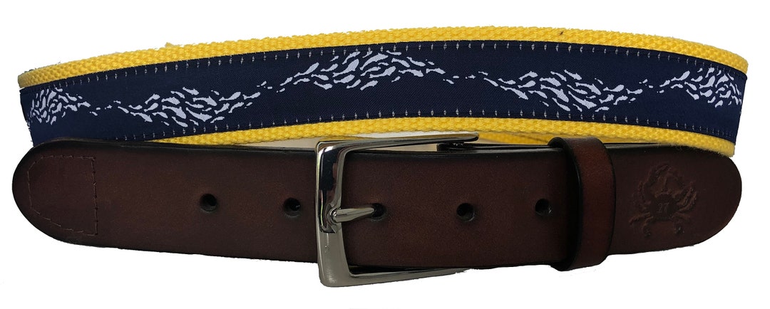 Nautical Fish Belt/ Leather Belt / Canvas Belt/preppy Webbing Belt for ...