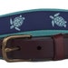 Teal and Navy Sea Turtle Belt /nautical Belt/leather Belt /canvas Belt ...