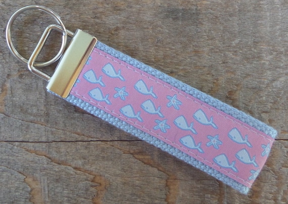 Whales and Starfish Nautical Key Fob/ Preppy Key Chain / Party | Etsy