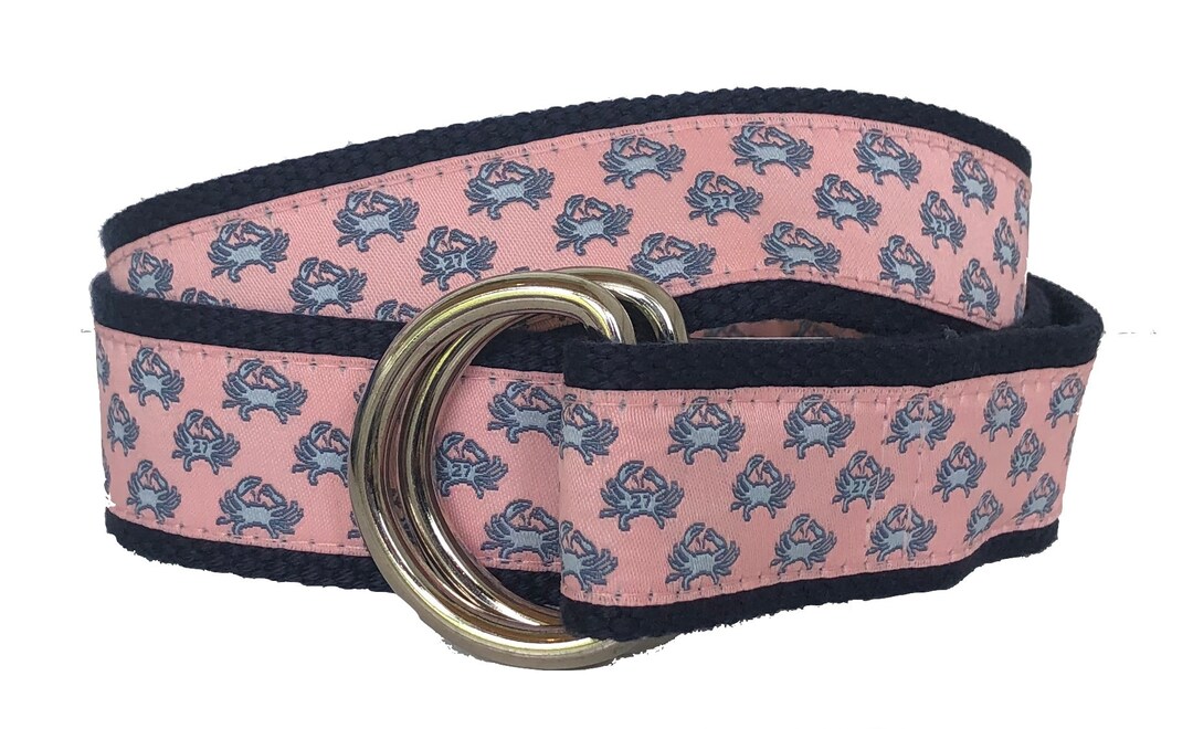 Nautical Crab Belt/ Leather Belt / Canvas Belt / Preppy Webbing Belt ...