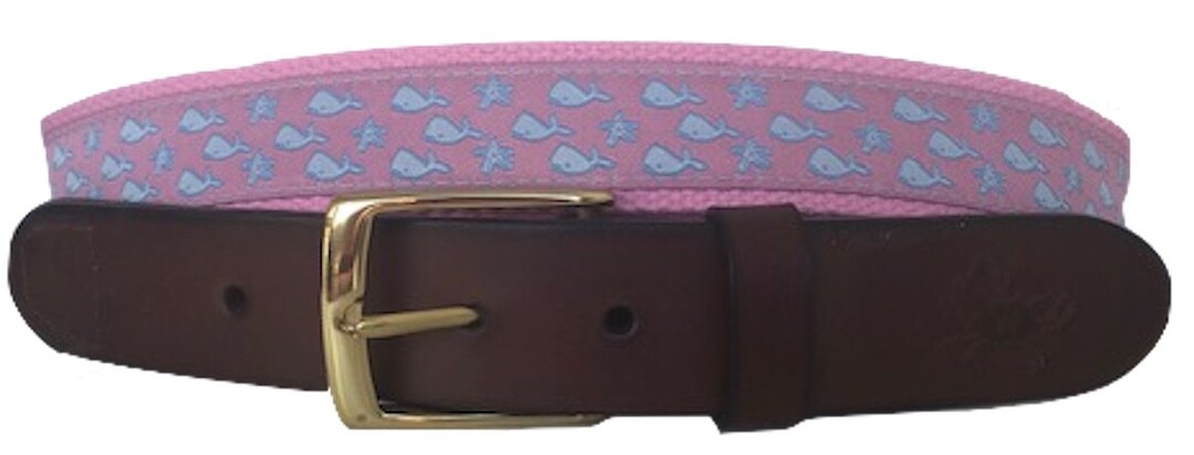 Whales and Starfish Nautical Belt / Leather Belt / Canvas Belt / Preppy ...