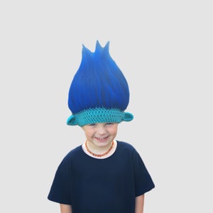Crochet Angry Branch Troll Hat Wig- Trolls Movie Winter Hat- Troll Hair ...