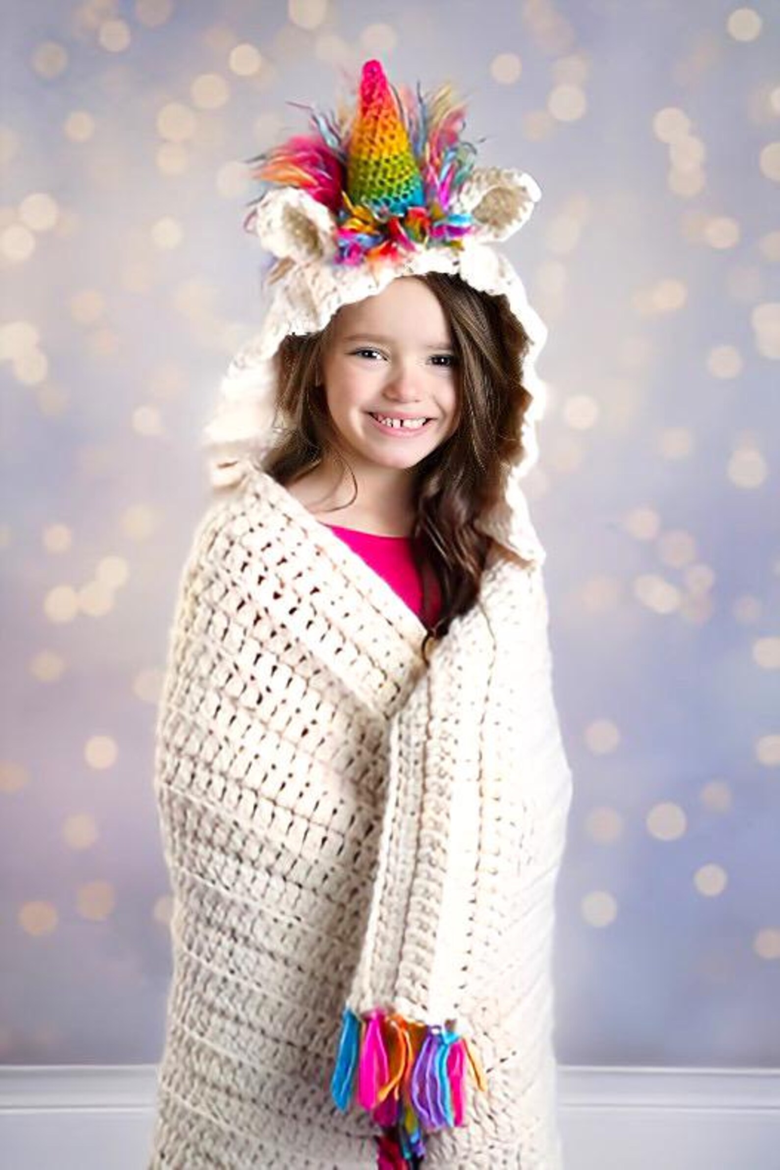 Unicorn Crochet Pattern, Rainbow Pony, Horse Hair, Baby Blanket and ...