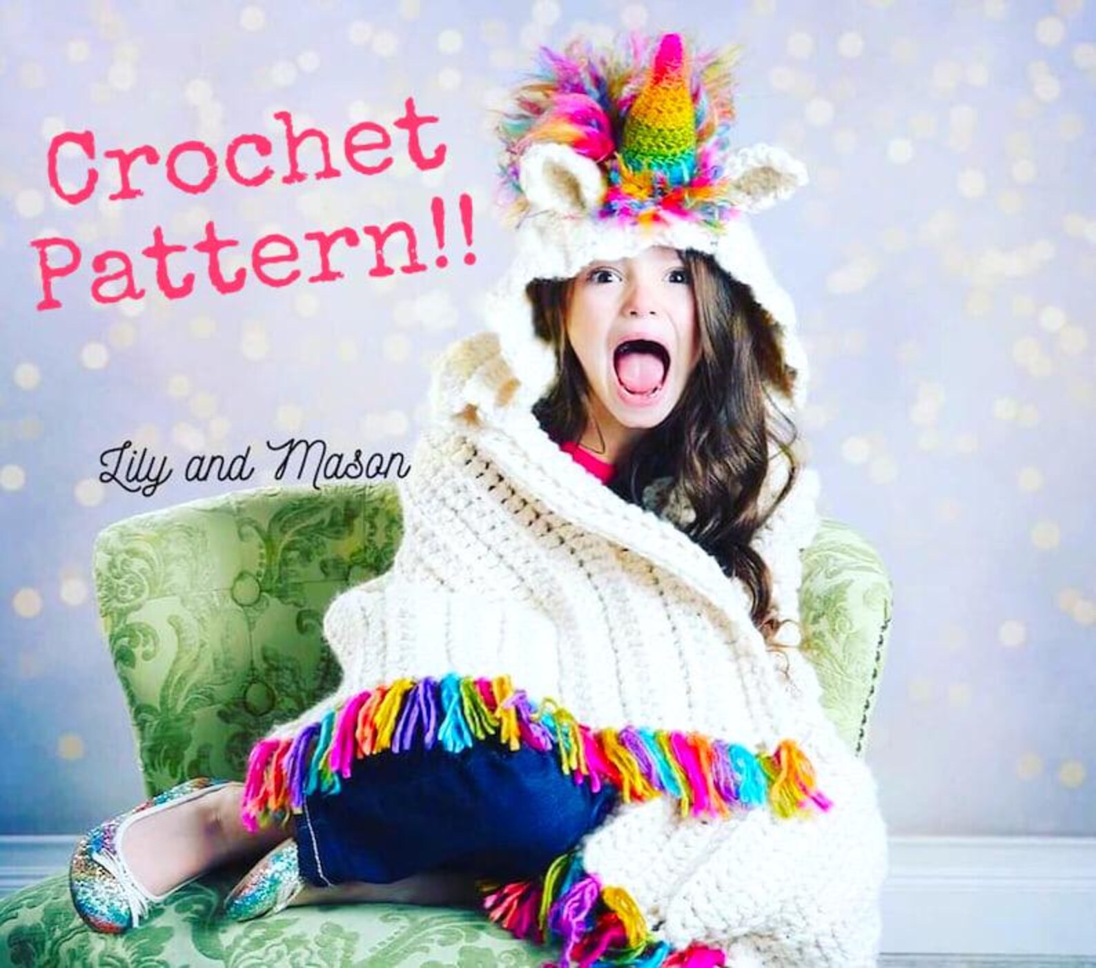 Unicorn Crochet Pattern, Rainbow Pony, Horse Hair, Baby Blanket and ...