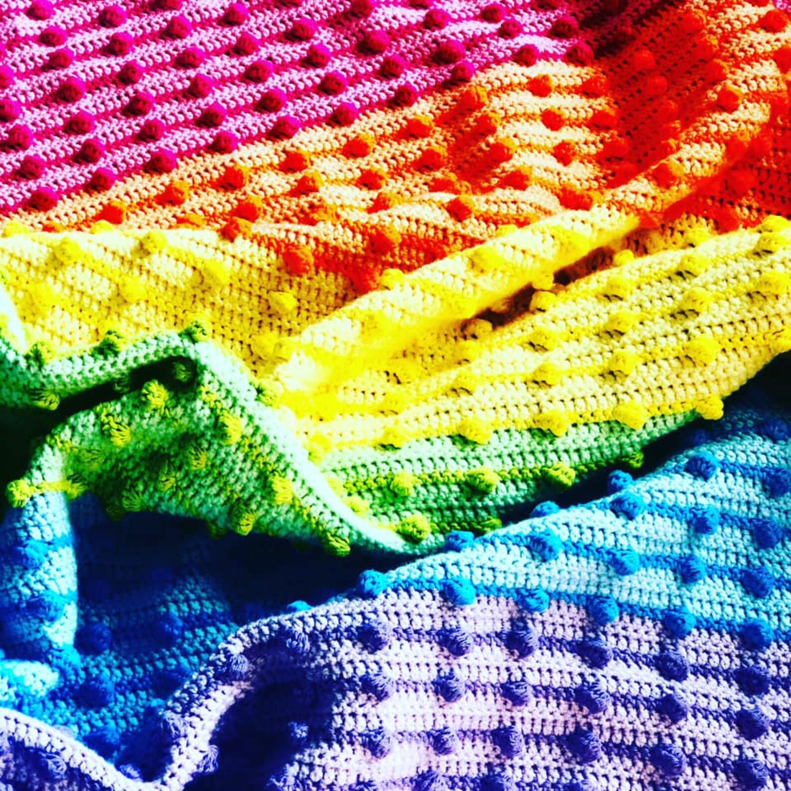 Rainbow Blanket Crochet Pattern Crochet Blanket Crochet - Etsy