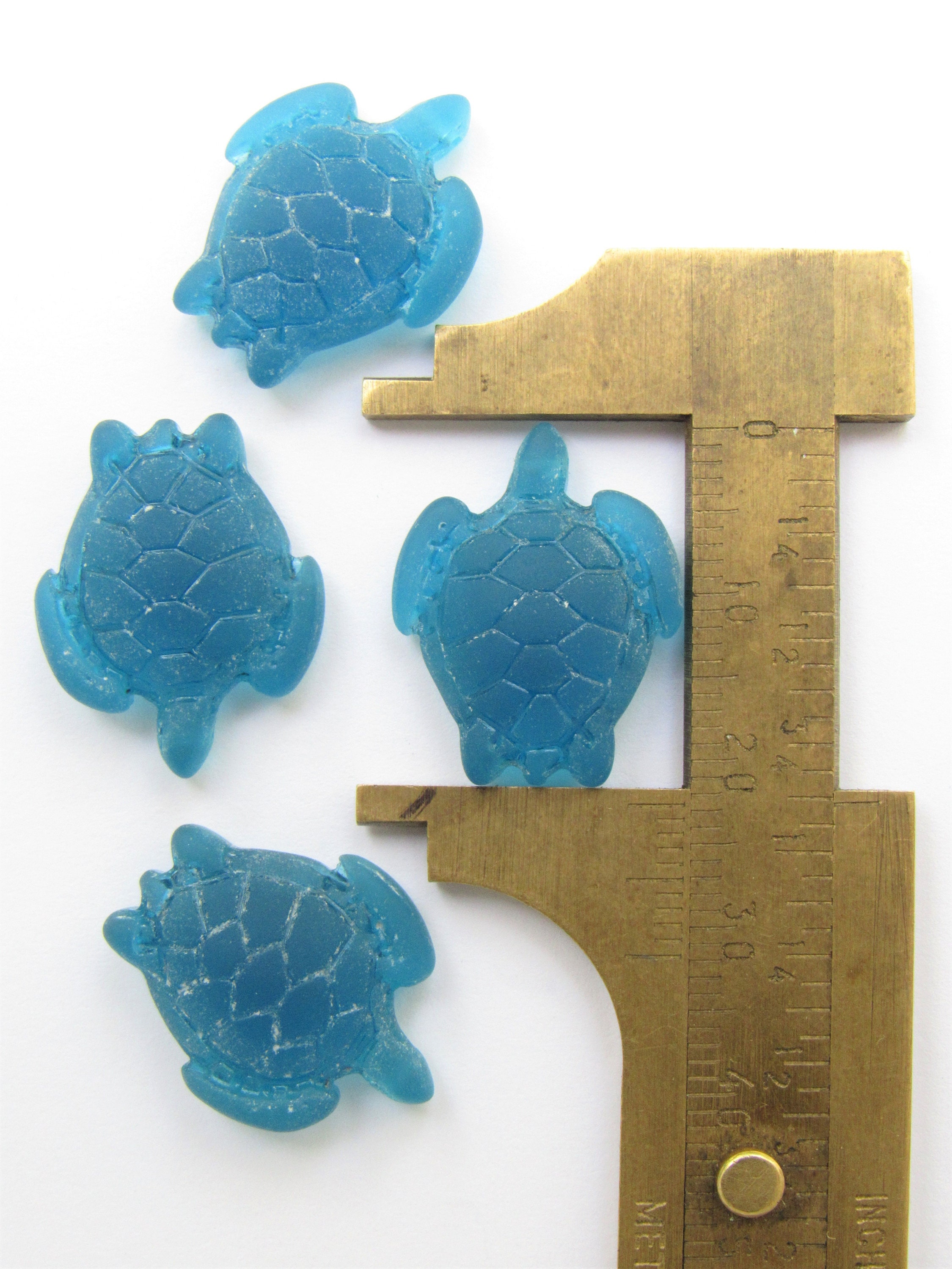 Cultured Sea Glass TURTLE PENDANTS 23x18mm top drilled | Etsy