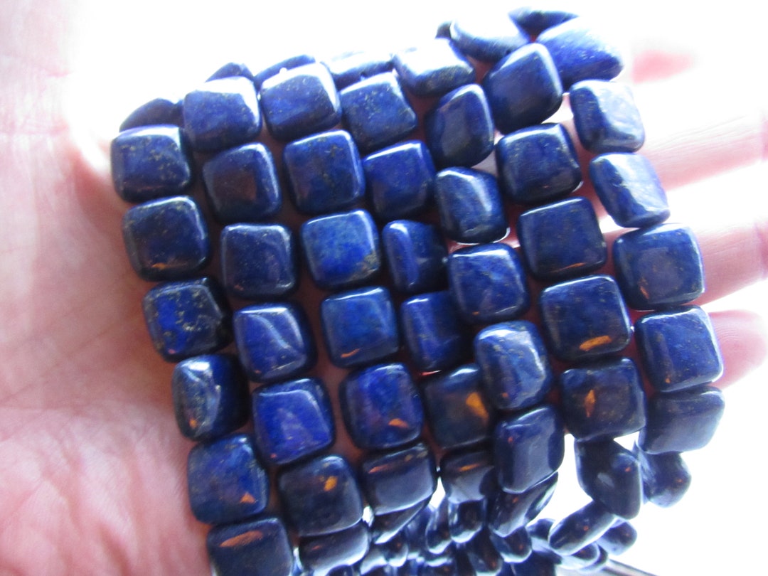 Lapis Lazuli Square Beads: Natural Blue Gemstone, 12mm Strand - Etsy
