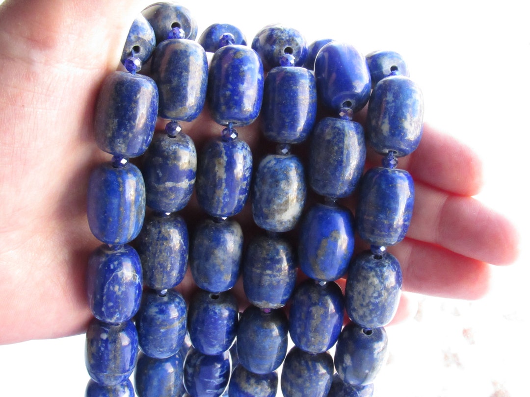 LAPIS LAZULI BEADS 20x15mm Barrel Large Hole Bead Supply for Making ...