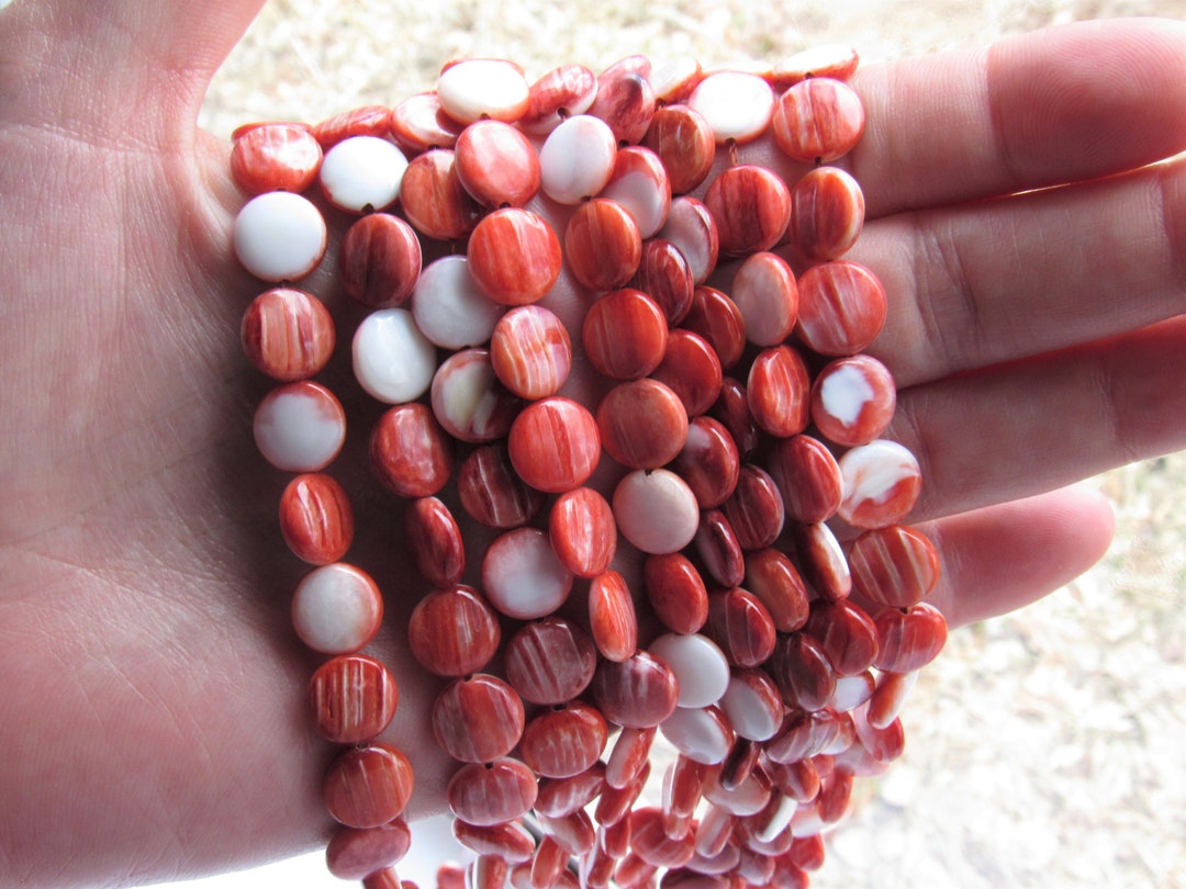 Red Spiny Oyster Shell Beads: 10mm or 12mm Coin Beads - Etsy