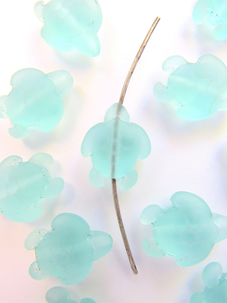 Large Hole Sea Glass Turtle Beads: Cord Jewelry Making - Etsy
