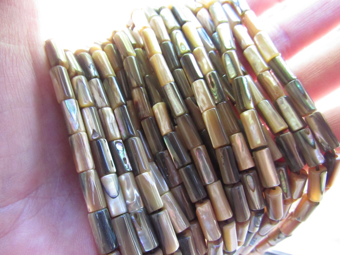 Natural Abalone Shell Tube Beads 5x10mm - Length Drilled Polished - Etsy