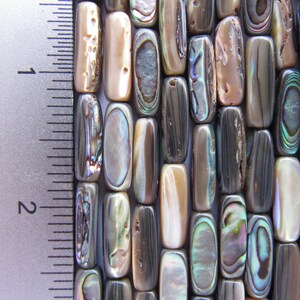 Natural Abalone Shell BEADS 16x5mm Freeform Tube Multicolor Drilled ...