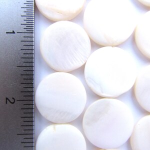 Natural White Shell COIN BEADS 20mm Flat Round Bead Supply Diy Making ...
