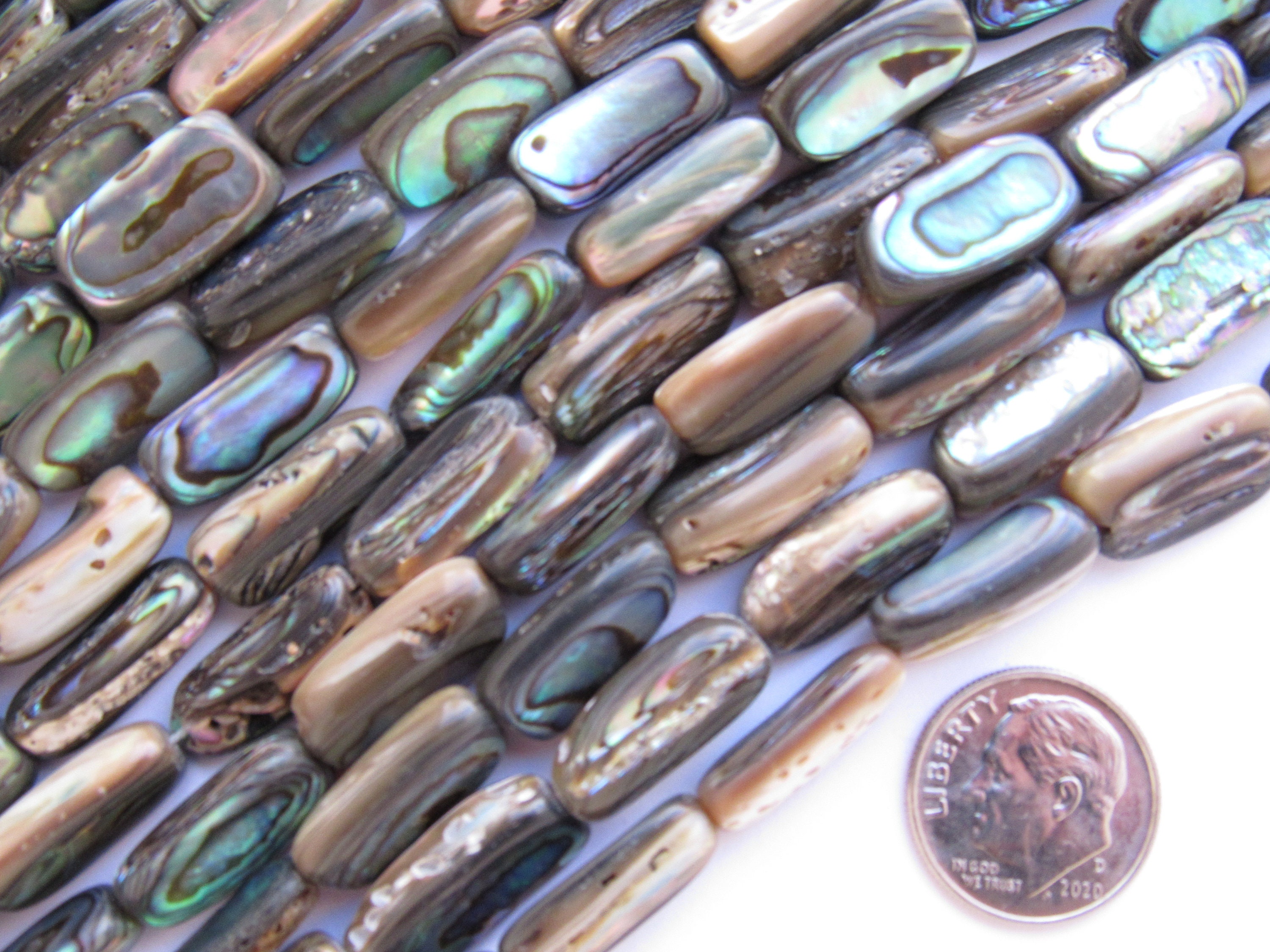 Natural Abalone Shell BEADS 16x5mm Freeform Tube Multicolor - Etsy