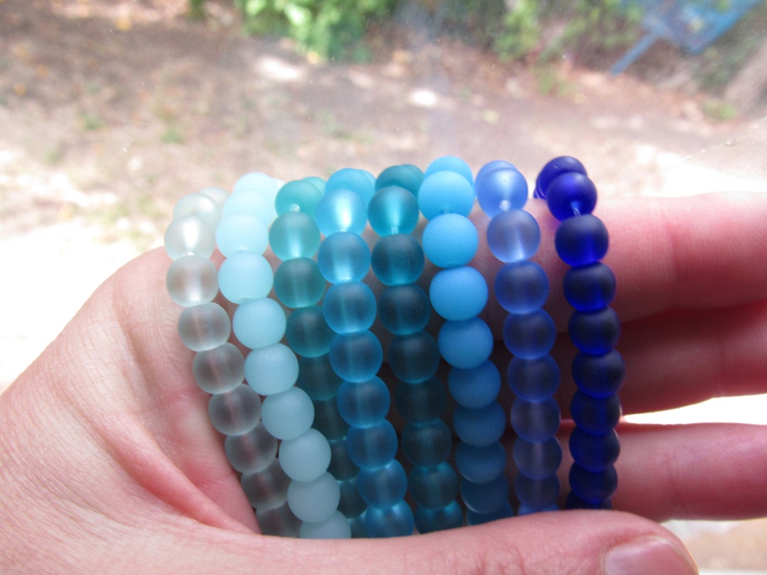 Cultured Sea Glass BEADS 6mm Round Assorted 8 Strands Bead Supply ...