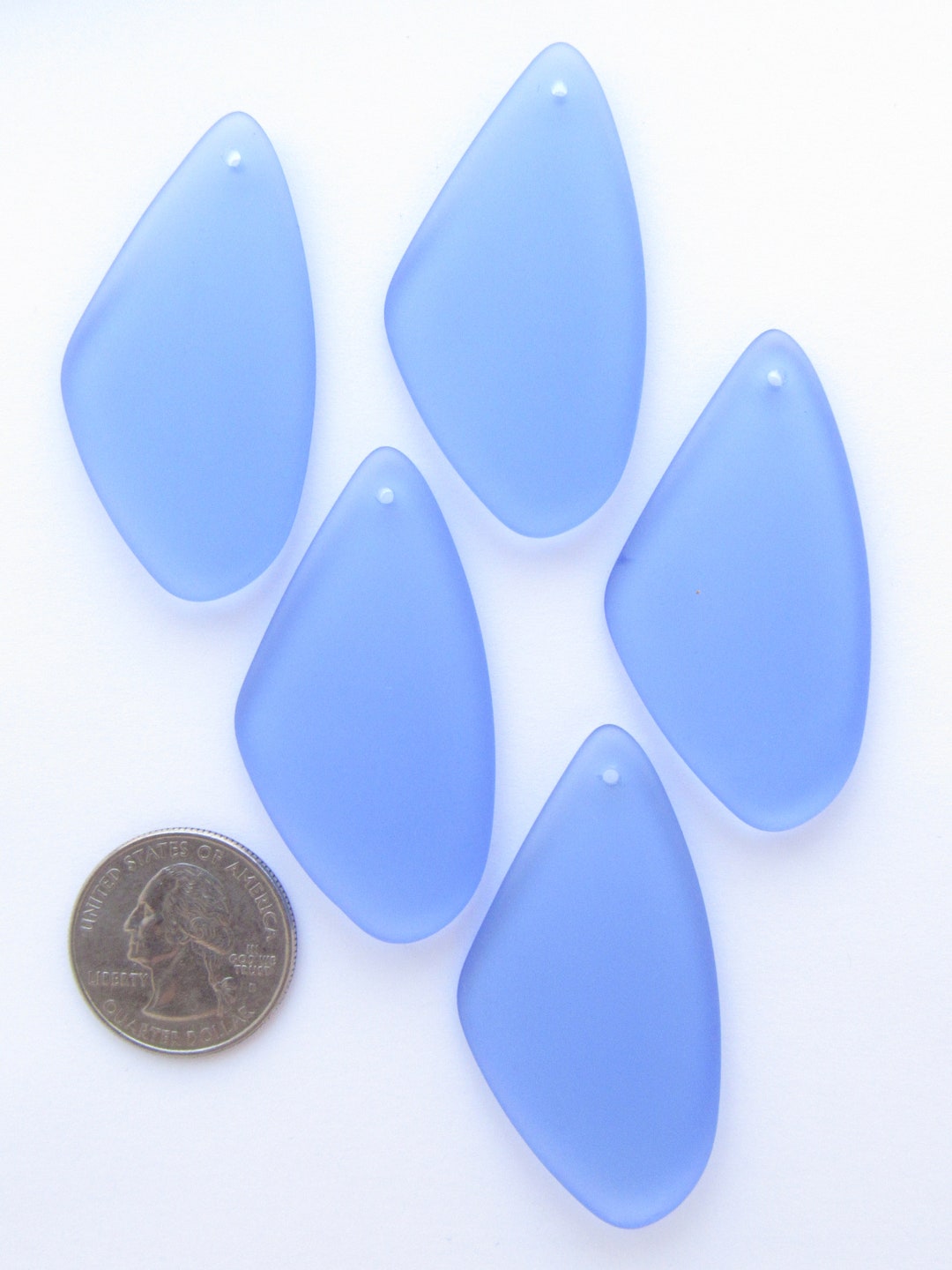 Large Triangle Sea Glass Pendant: Top Drilled Recycled Jewelry Bead ...