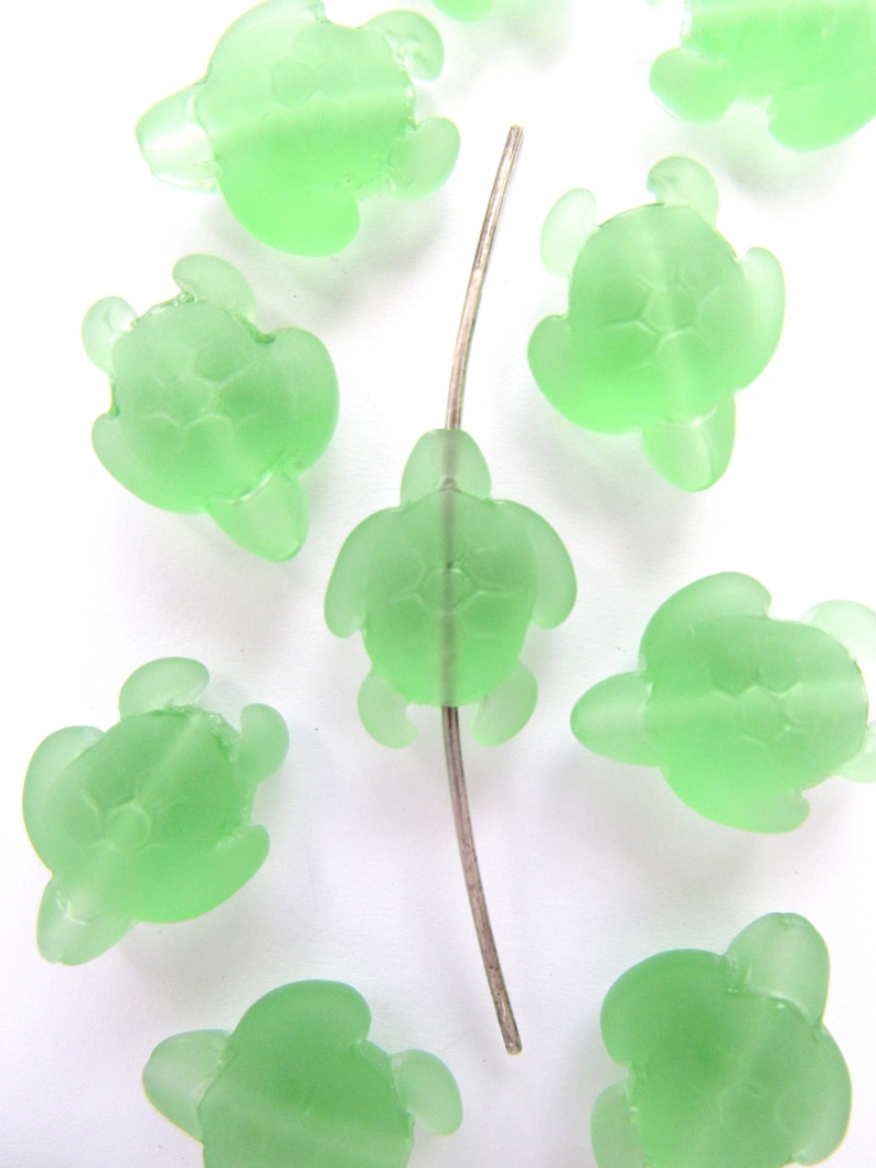 Large Hole Sea Glass Turtle Beads: Cord Jewelry Making - Etsy