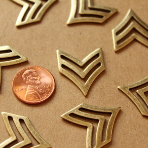 3 Pc. Antique Brass Plated Double Chevron Charm: 25mm by 21mm - Made in ...