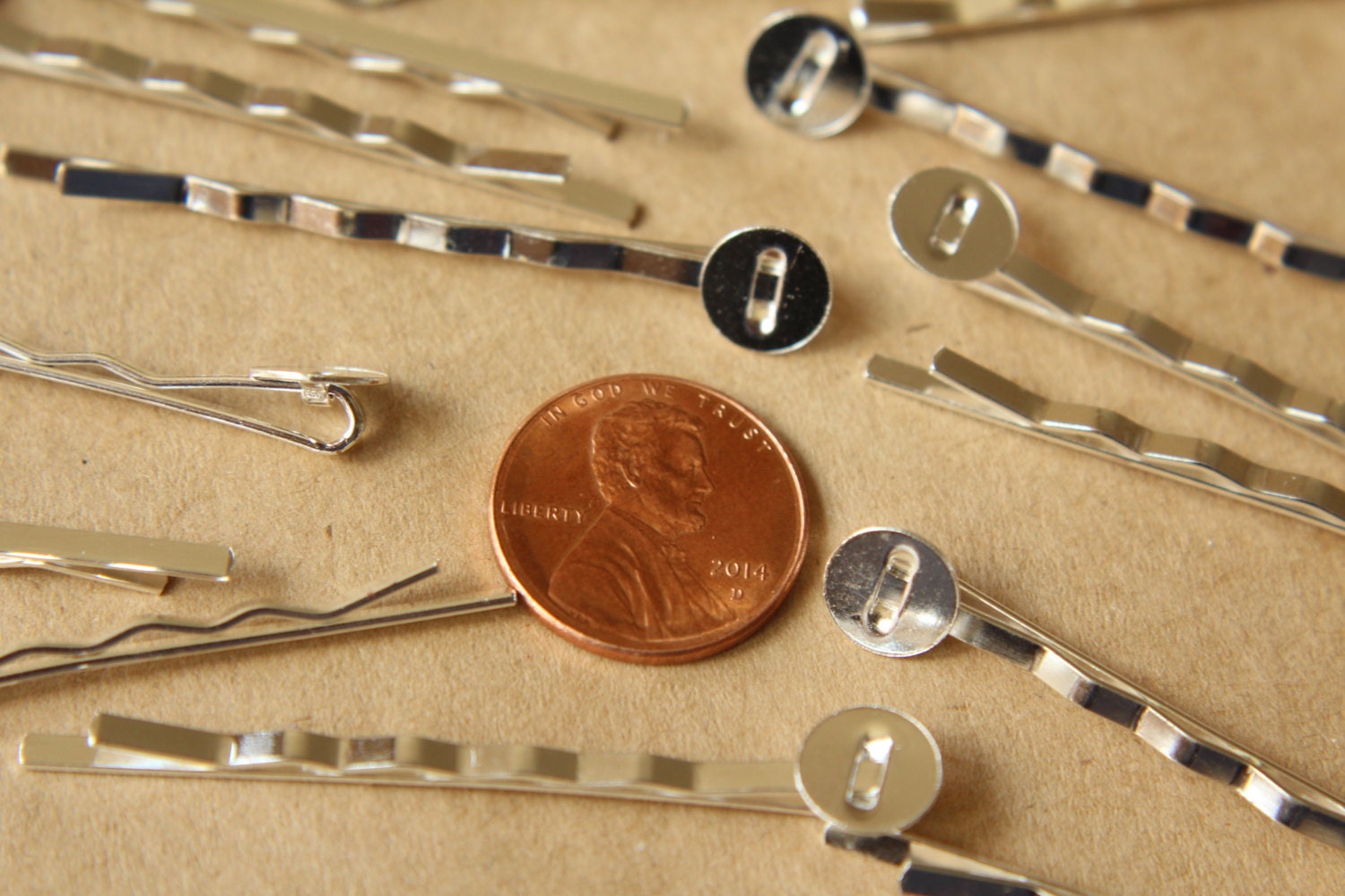 20 Pc. Bright Silver Bobby Pins 8mm Pad FI-177 - Etsy