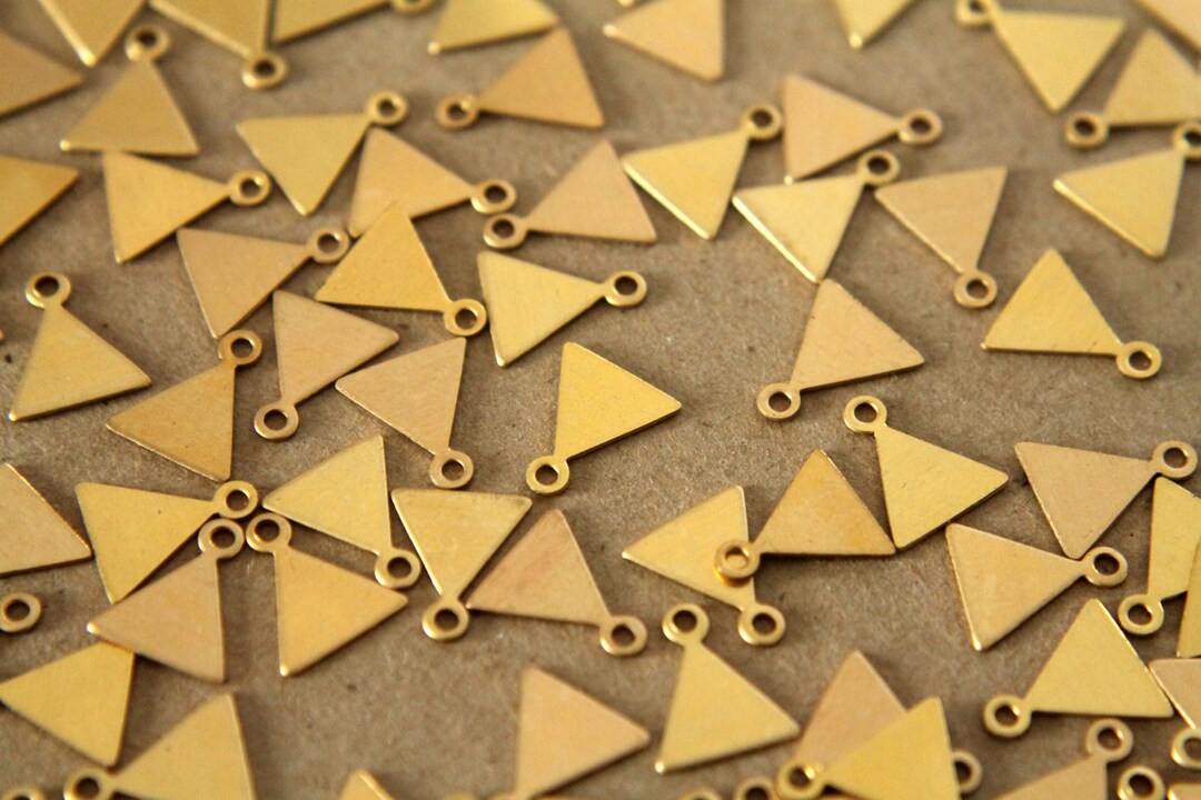 16 Pc. Small Raw Brass Triangle Tags: 10mm by 9mm - Made in USA | RB ...