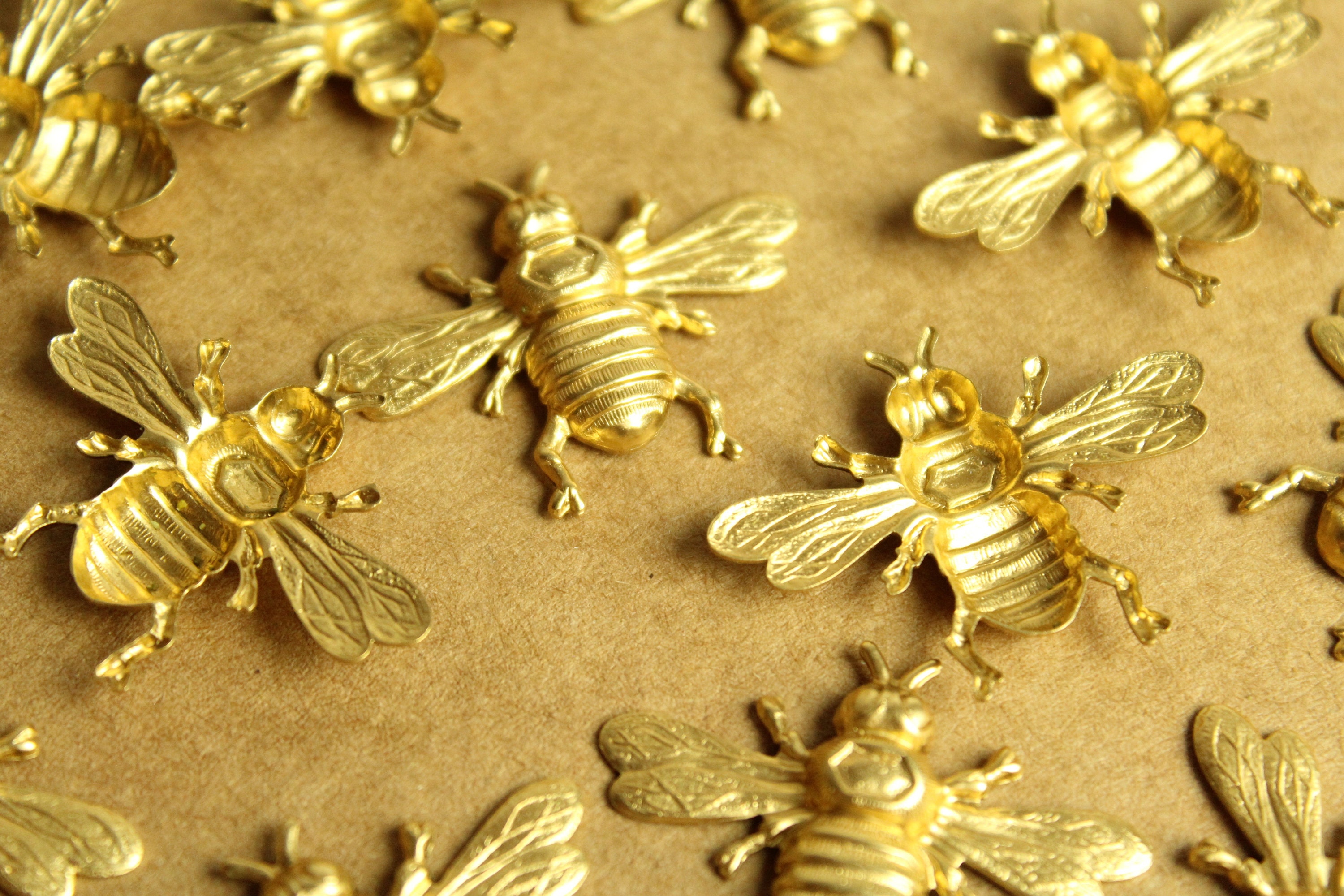 2 Pc. Large Raw Brass Queen Bees: 33mm by 24.5mm - Made in USA | RB ...