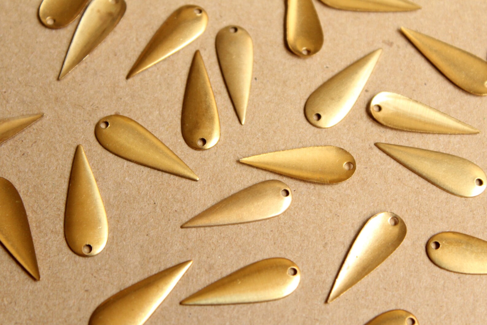 20 Pc. Raw Brass Rounded Spike Charms With One Hole: 22mm by 8.5mm ...