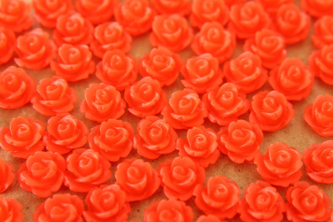 CLOSEOUT 30 Pc. Frosted Cherry Red Rose Cabochon 10mm - Etsy