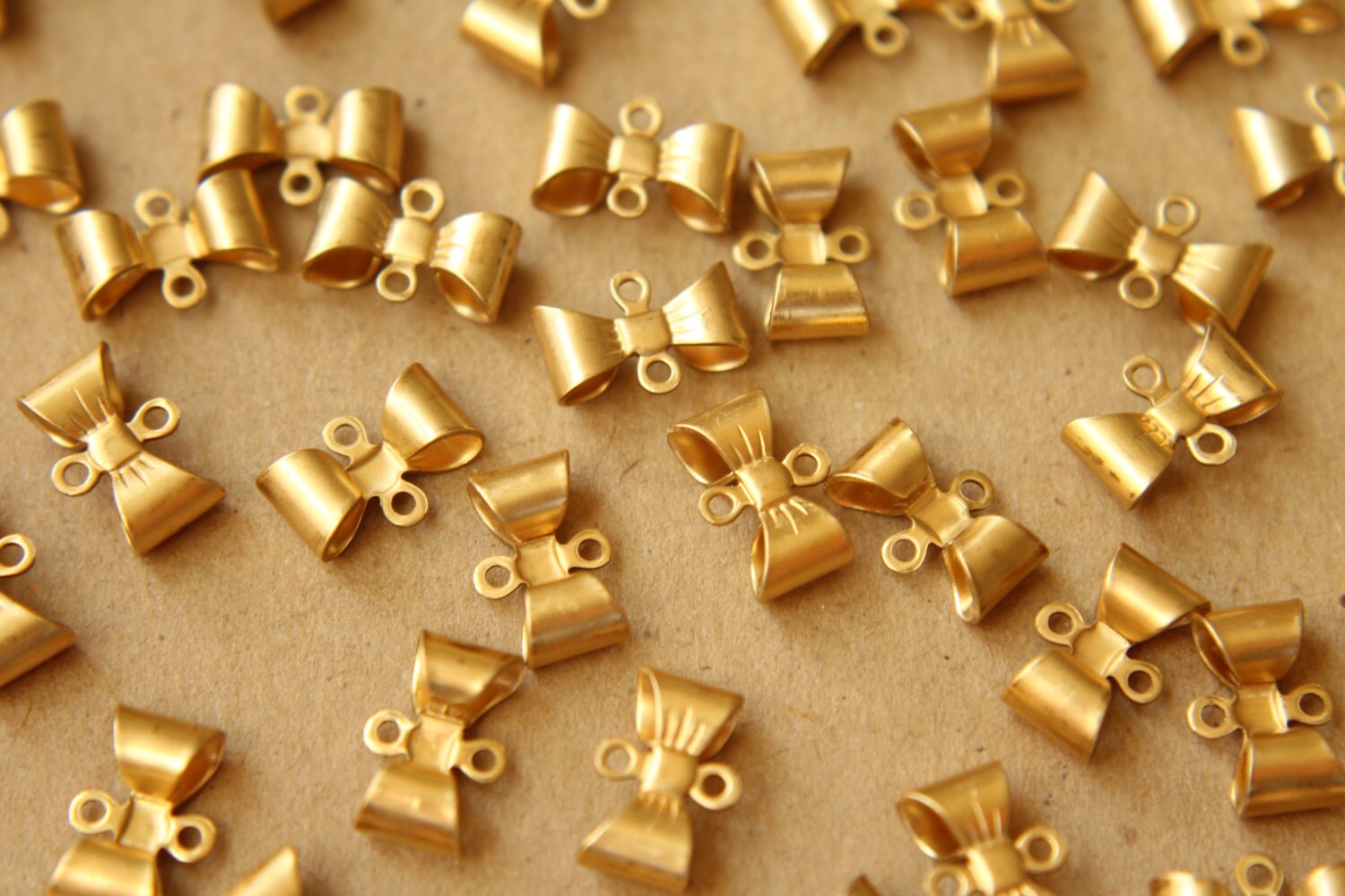 10 pc. Raw Brass Bow Connectors: 11mm by 8mm made in USA | Etsy