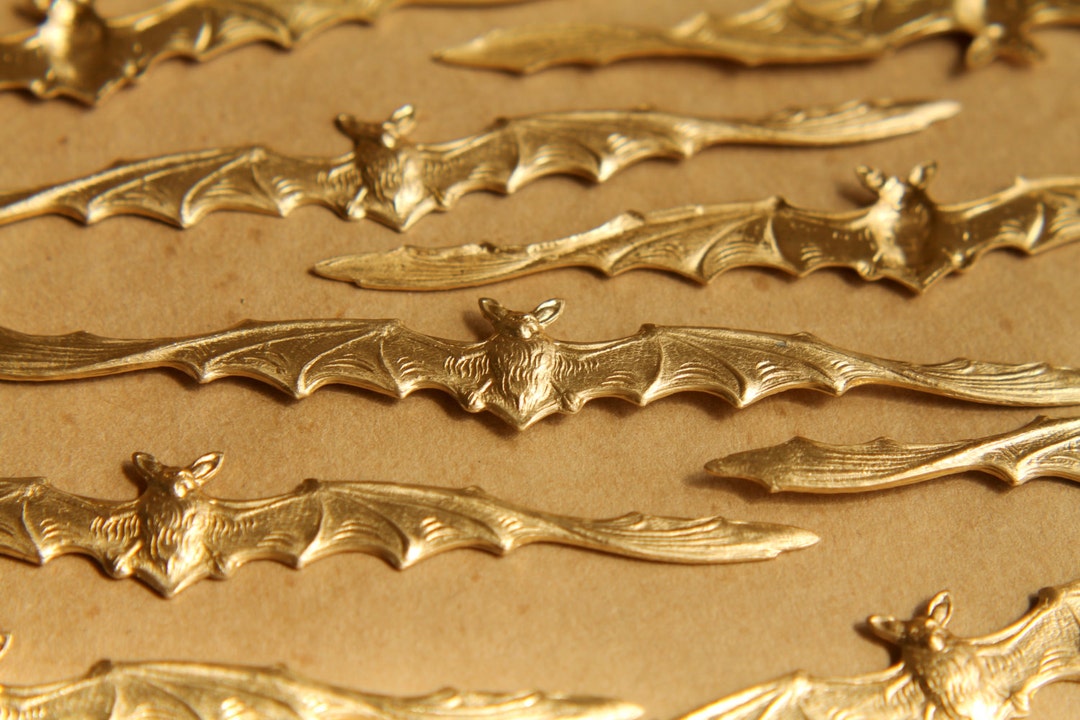 1 Pc. Raw Brass Stretched Winged Bat: 120mm by 16mm - Made in USA | RB ...