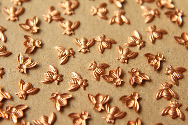 12 Pc. Tiny Raw Copper Bees: 7mm by 6mm Made in USA RB-594 - Etsy